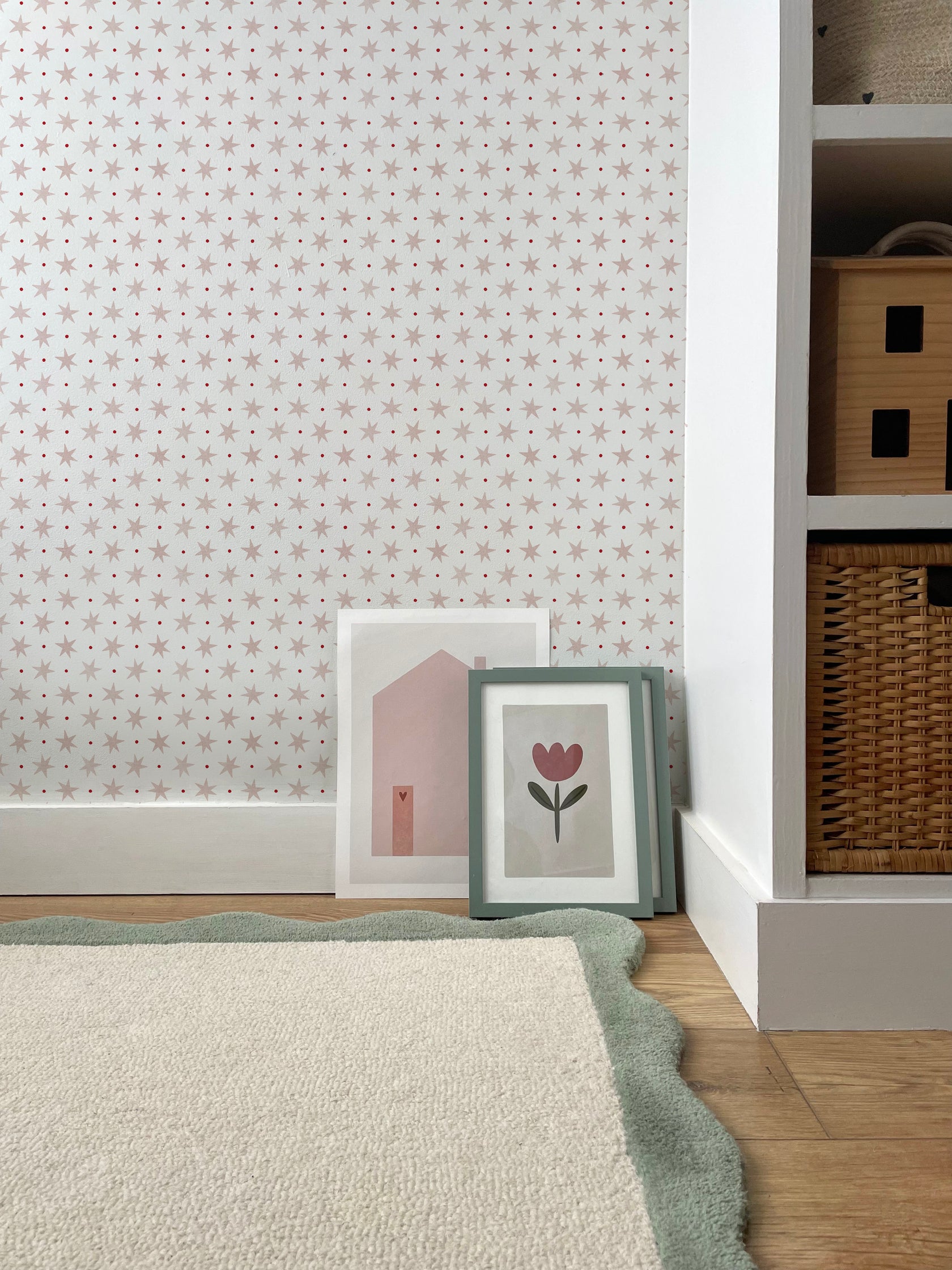Stars & Spots Luxury Wallpaper for Kids ~ Blush – Ducks In A Row